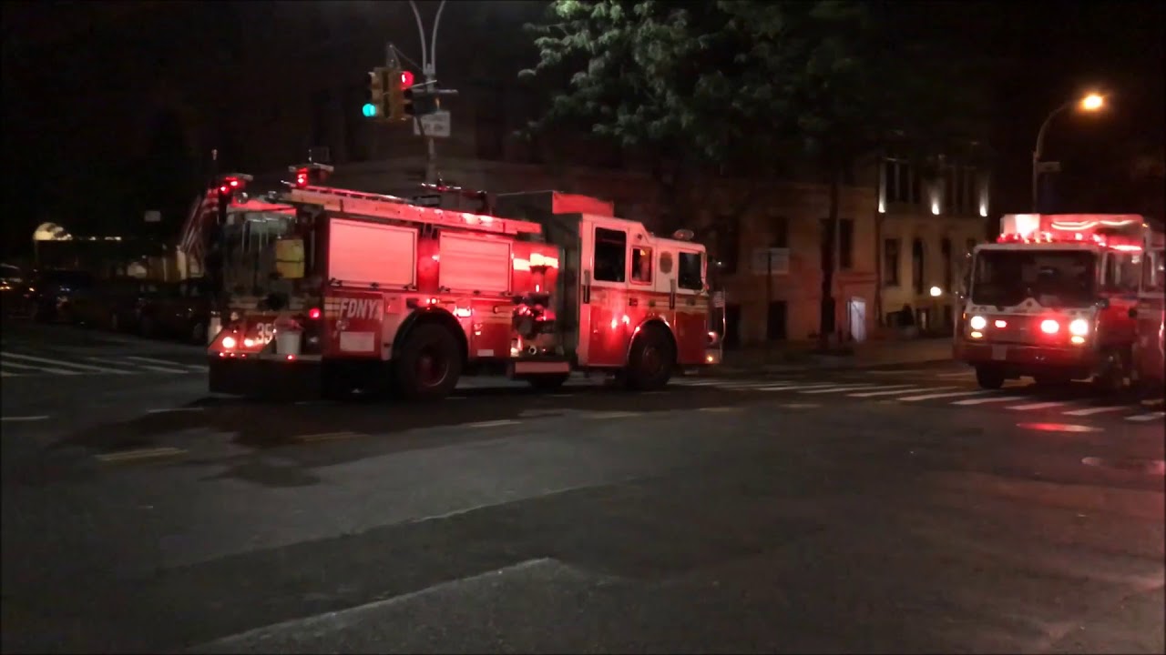 FDNY ENGINE 39 TAKING UP FROM A 10-75 ALL HANDS FIRE ON EAST 79TH ...