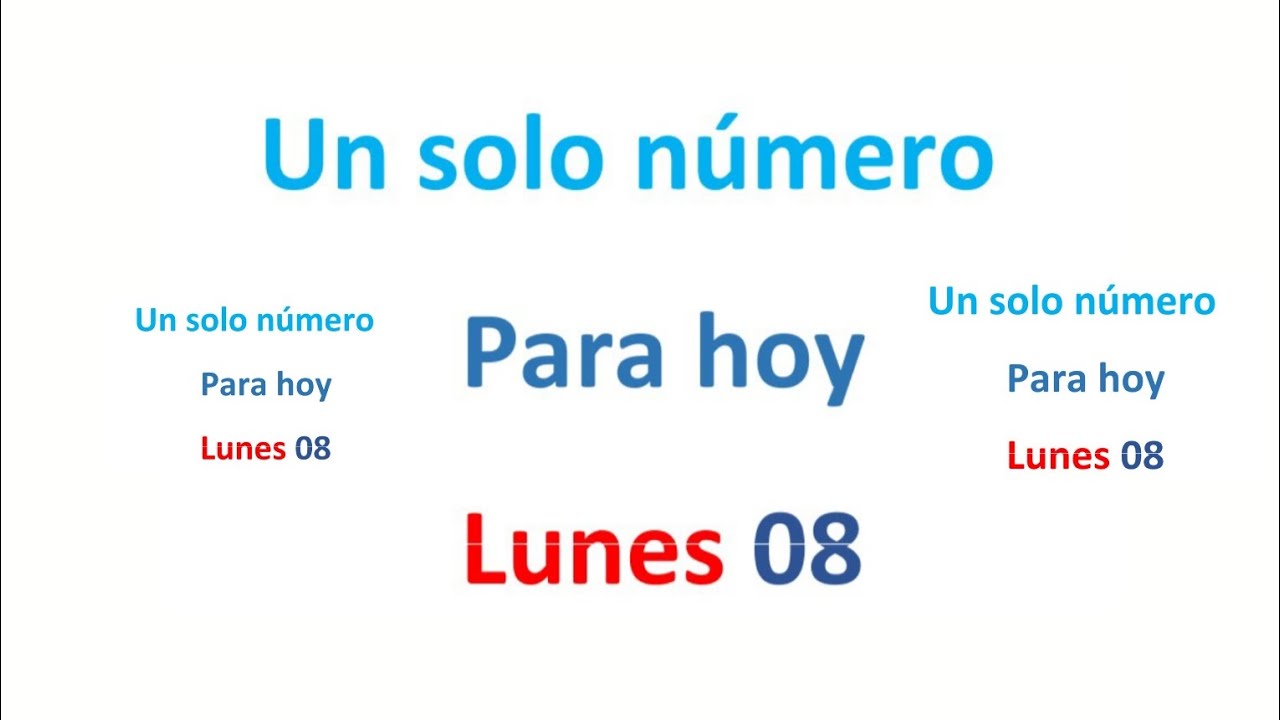 Un solo número para hoy Lunes 08 de Septiembre, EL CAMPEÓN DE LOS ...