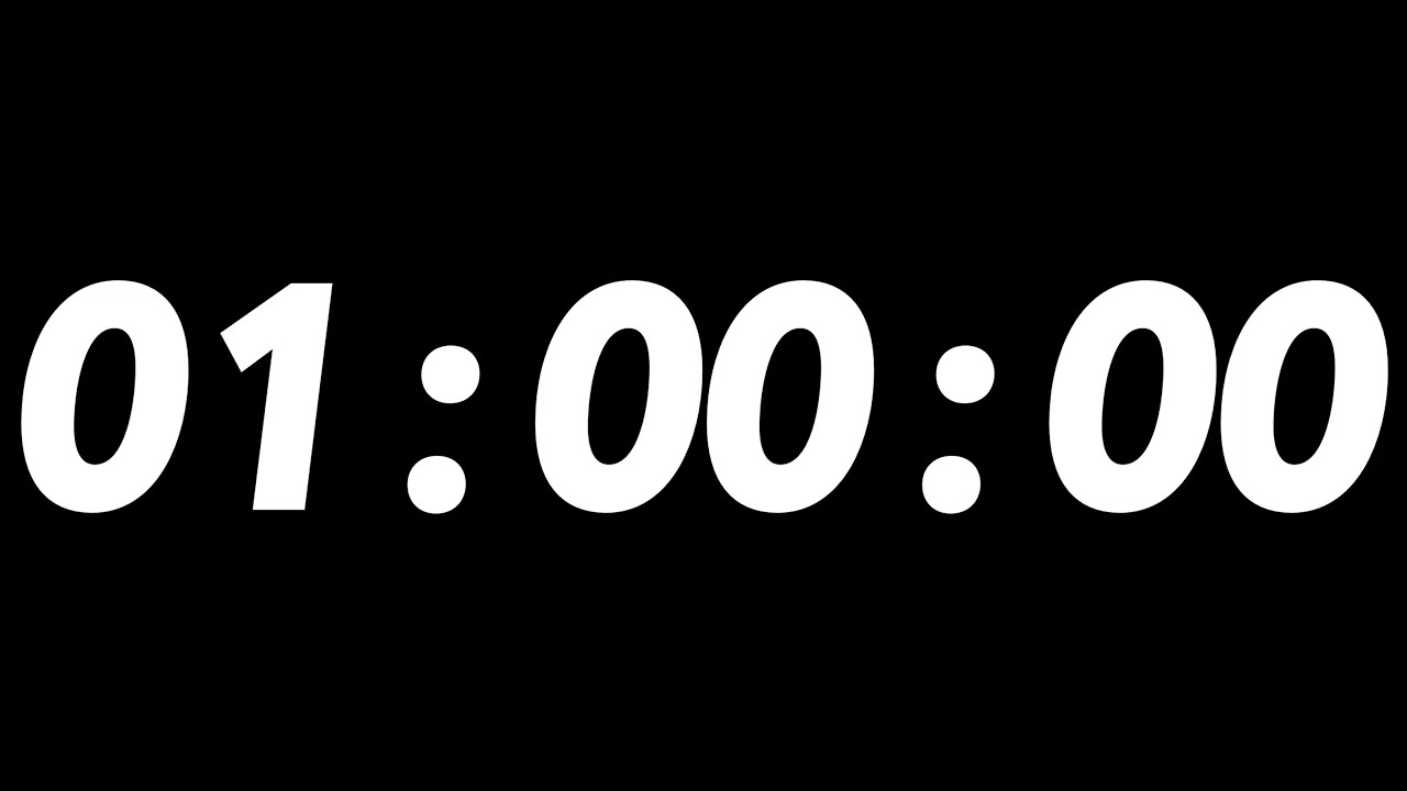 1 HOUR (60 MINUTES ) COUNTDOWN TIMER 10 MINUTES BEEP WHITE - YouTube