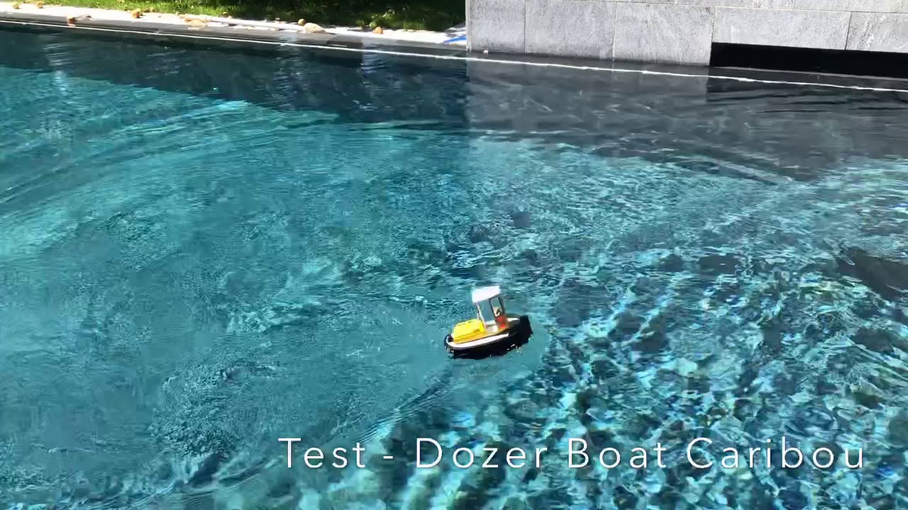 Test of RC Dozer Boat - YouTube