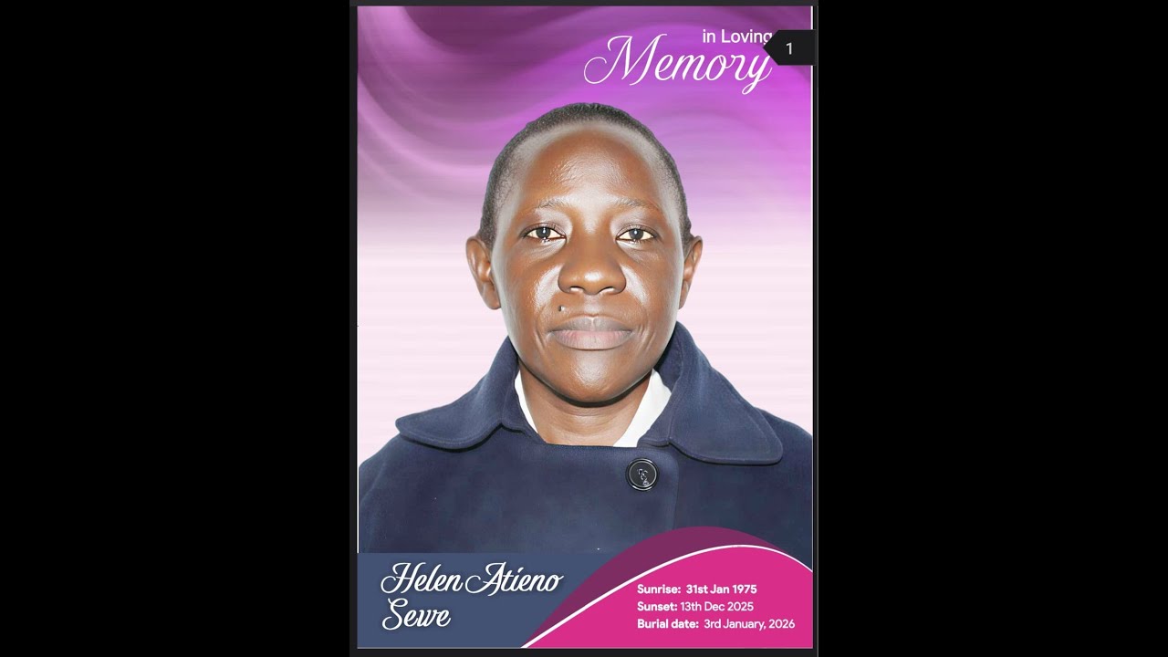 IN LOVING MEMORY - HELEN ATIENO SEWE - YouTube