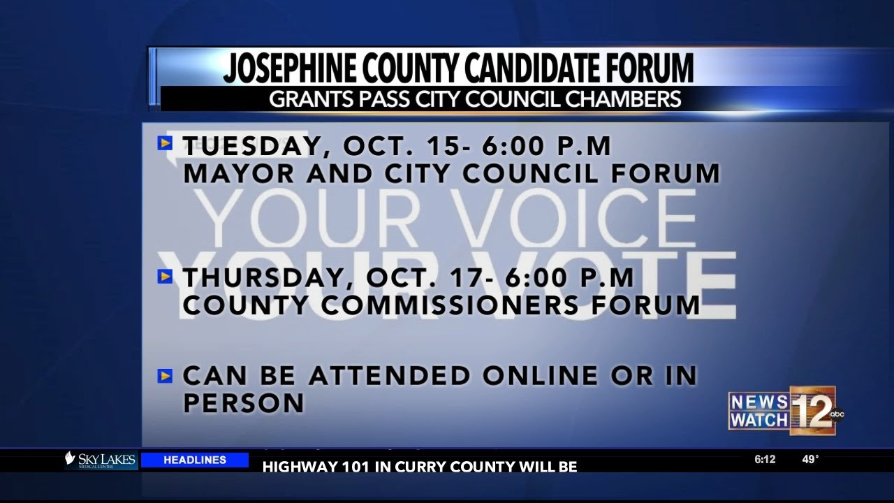 Josephine County candidate forum coming up in Grants Pass - YouTube