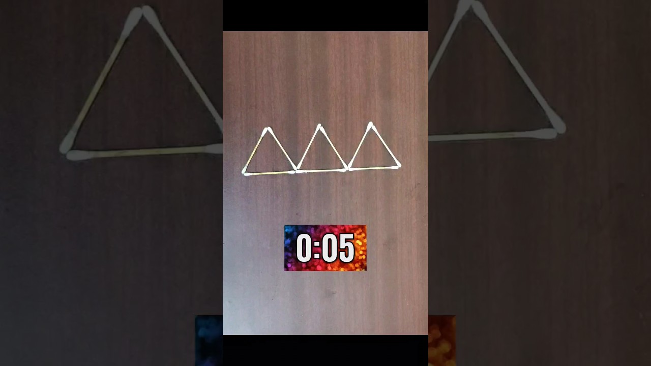 Make 4 Triangles by moving 2 sticks 😎 solved ️ #challenge #puzzle # ...