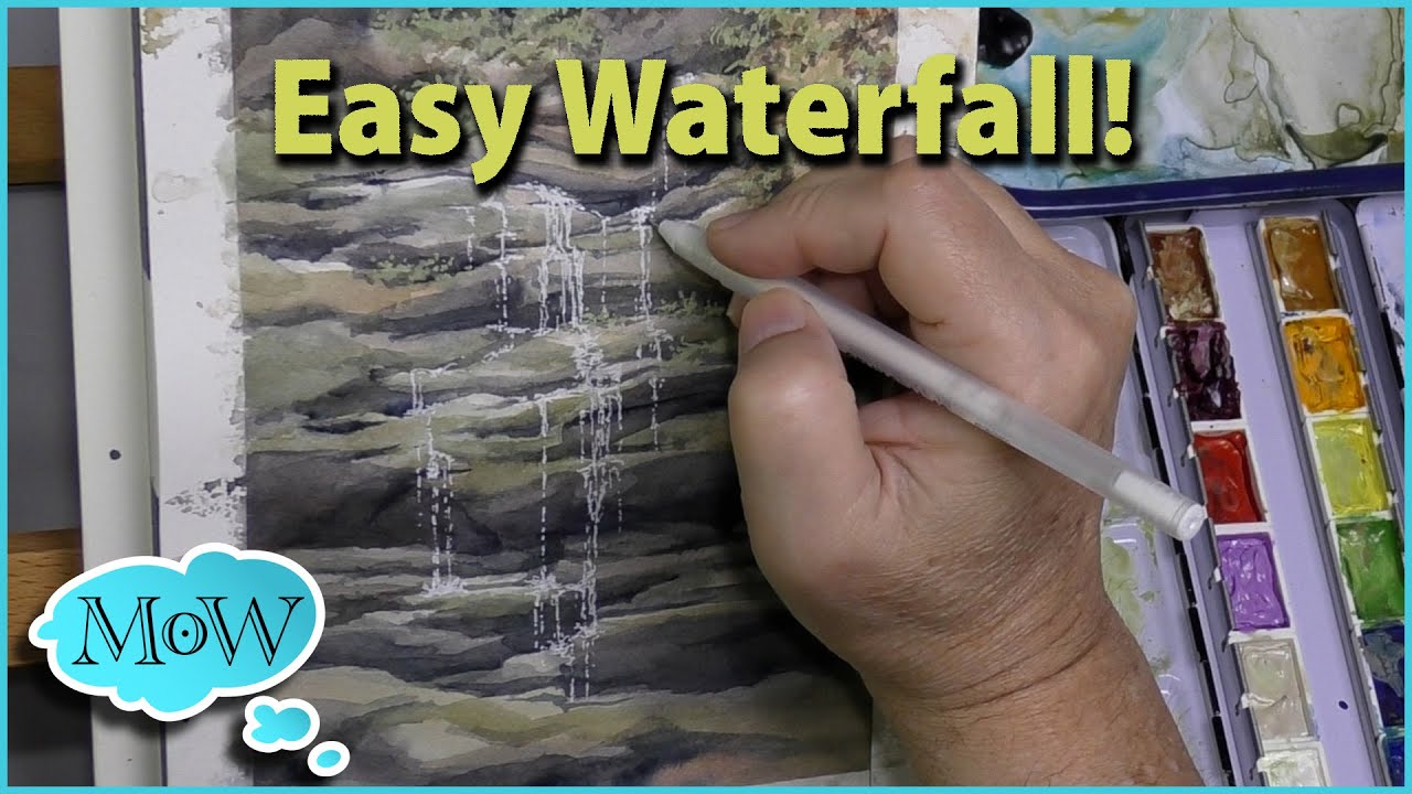 Easy Mountain Stream Waterfall in Watercolor. - YouTube