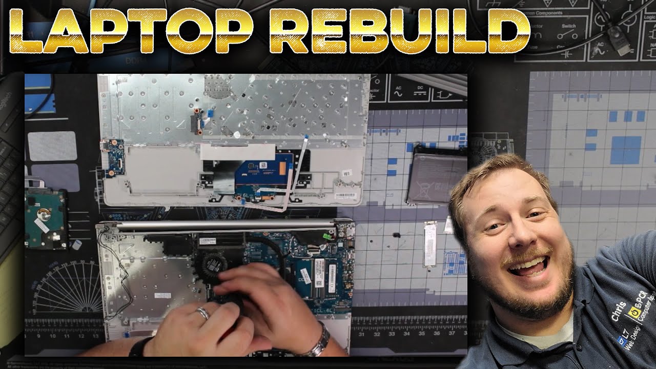 HP Laptop Rebuild - Palmrest and Screen Replacement - YouTube