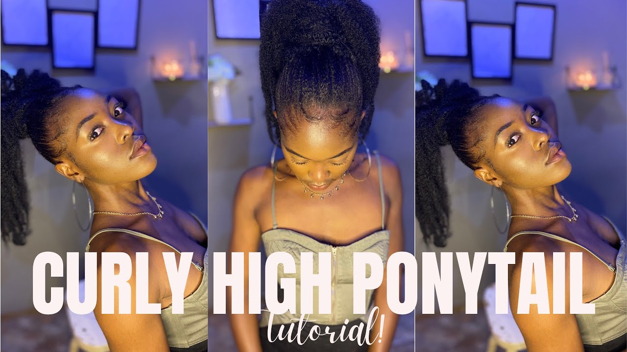 CURLY HIGH PONYTAIL TUTORIAL (SUPER EASY) - YouTube