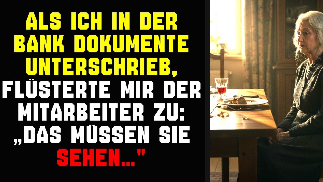 Als ich in der Bank Dokumente unterschrieb, flüsterte mir der ...