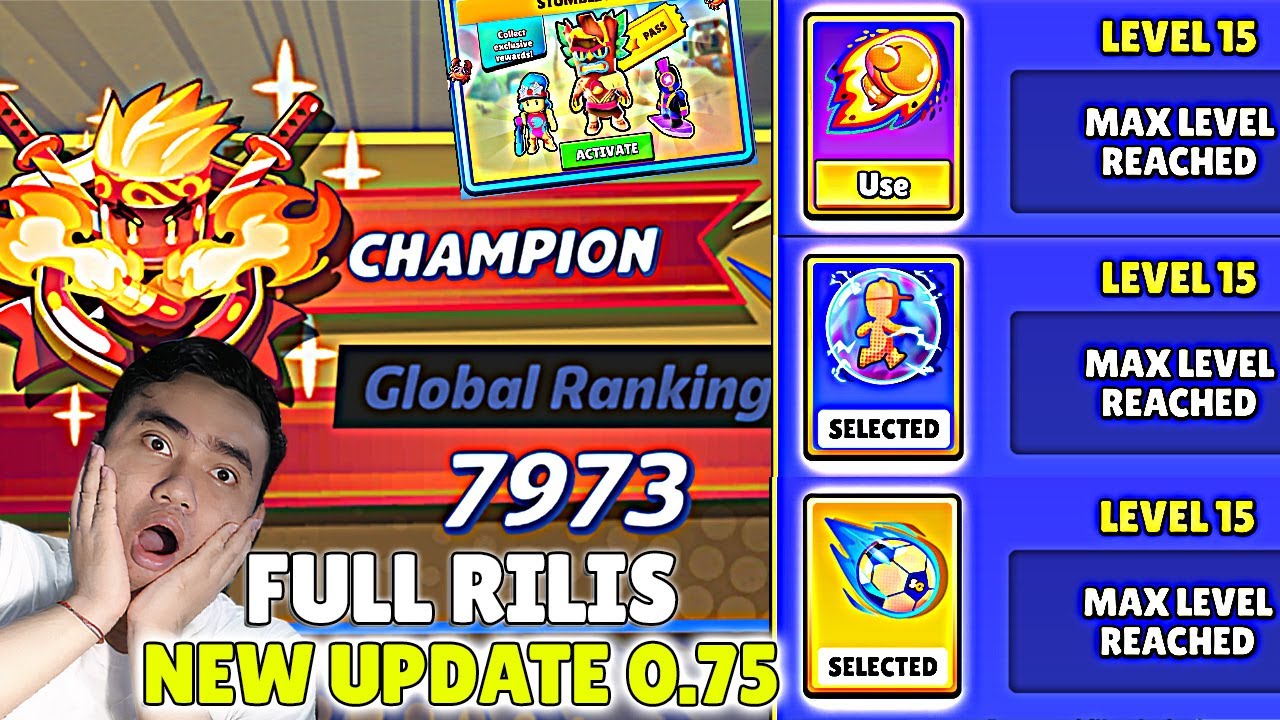 NEW FULL UPDATE 0.75 STUMBLE GUYS! AKHIRNYA MAX ABILITIES, STUMBLE PASS ...