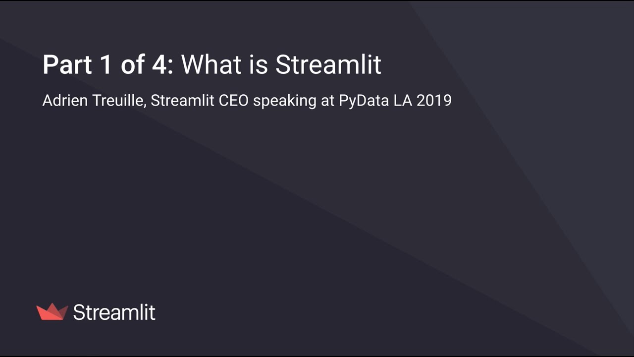 1/4: What is Streamlit - YouTube