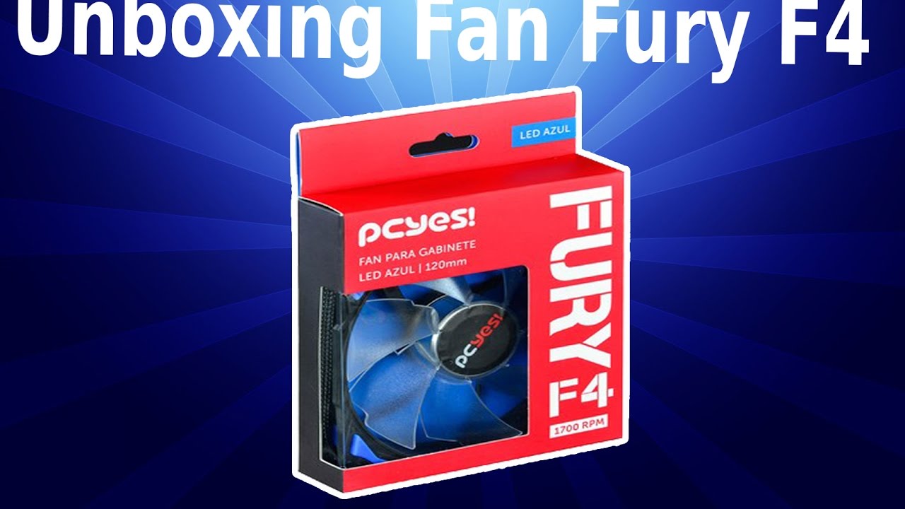 PcYes Fury F4 120mm Led Azul - YouTube