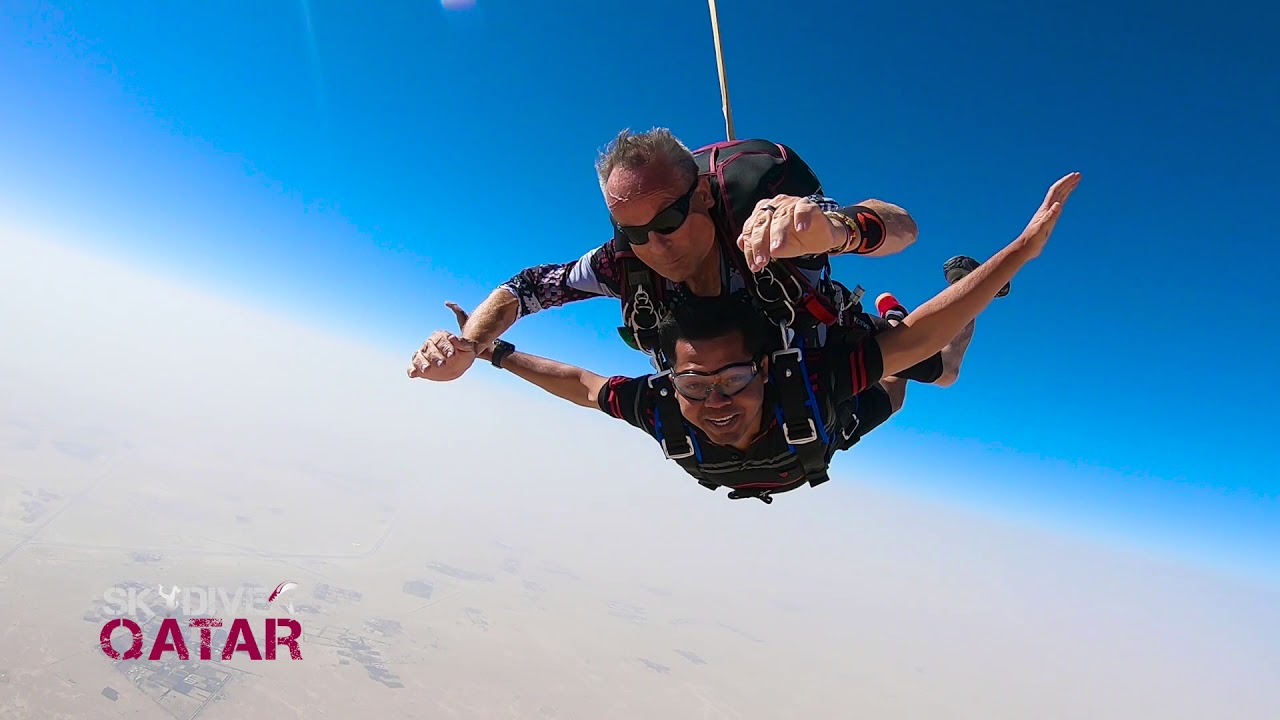 Skydive Qatar Tandem Jump 2018 - YouTube