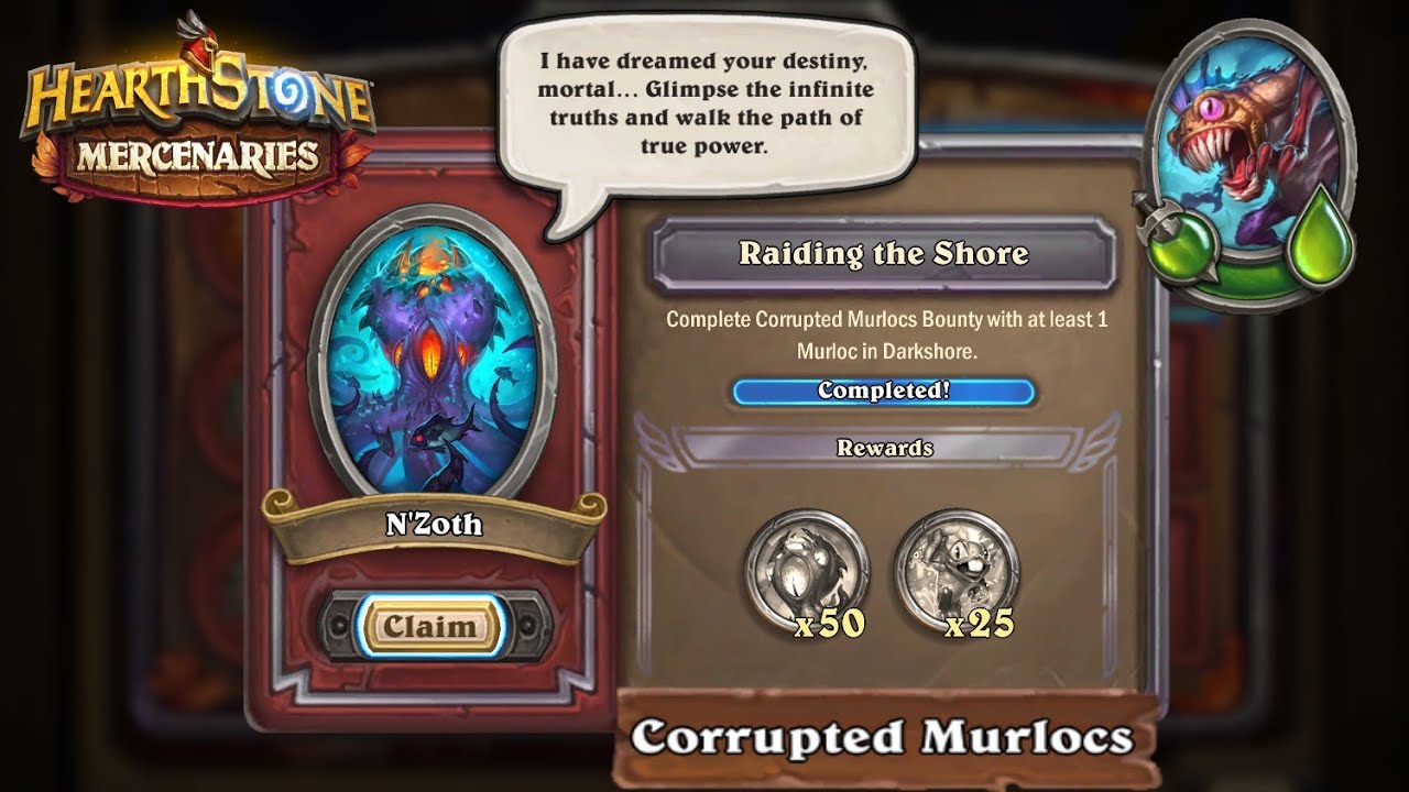N'Zoth Event Task #1 : Raiding the Shore : Hearthstone Mercenaries ...