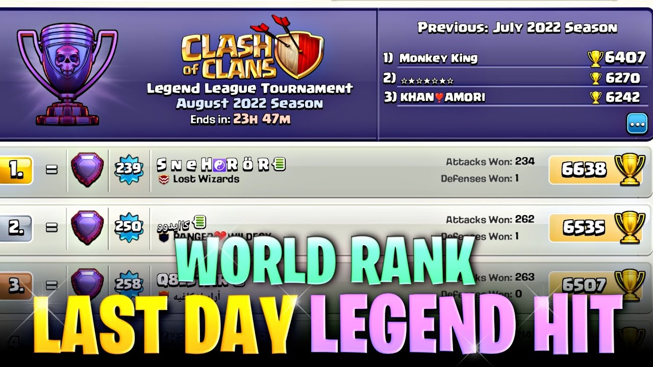 Global Rank 1 player incredible Legend hit CLAHS of clans - YouTube