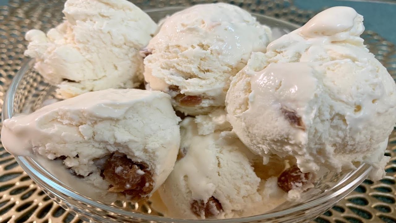 CREAMY HOMEMADE RUM & RAISIN ICE CREAM (ONLY 4 INGREDIENTS ) NO ICE ...