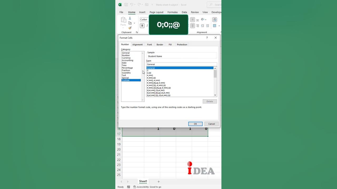 hide zero in excel | custom format | format cells | #exceltips - YouTube