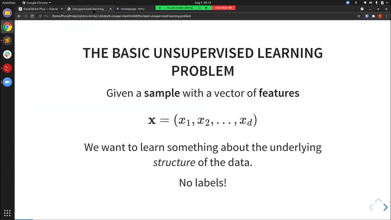 Week 9 - Unsupervised learning (Chalkboard lecture) - YouTube