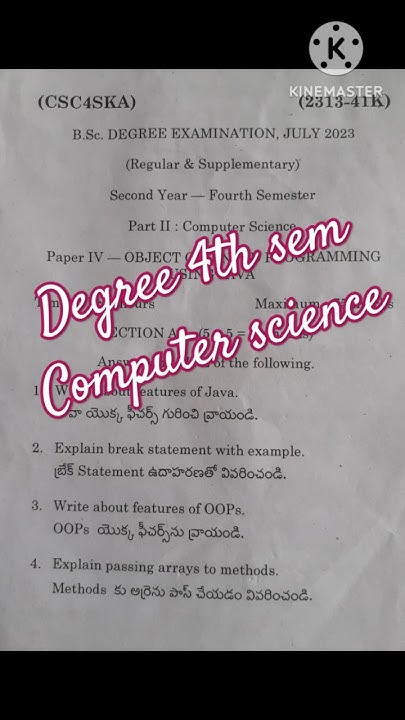 #degree #4th sem #computer science #oops using Java #model question paper #imp questions - YouTube