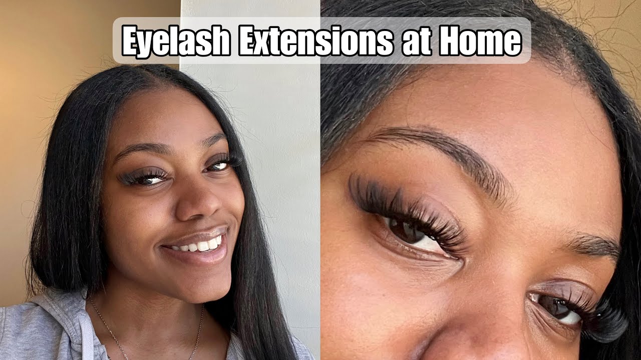 Eyelash Extensions At Home Using Kiss Falscara Youtube