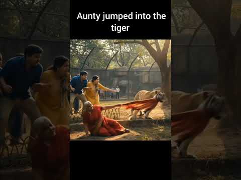 aunty jump into tiger area #anibuddy #lifeisbutadream #youtubeshorts #funny #tiger #comedy #fun