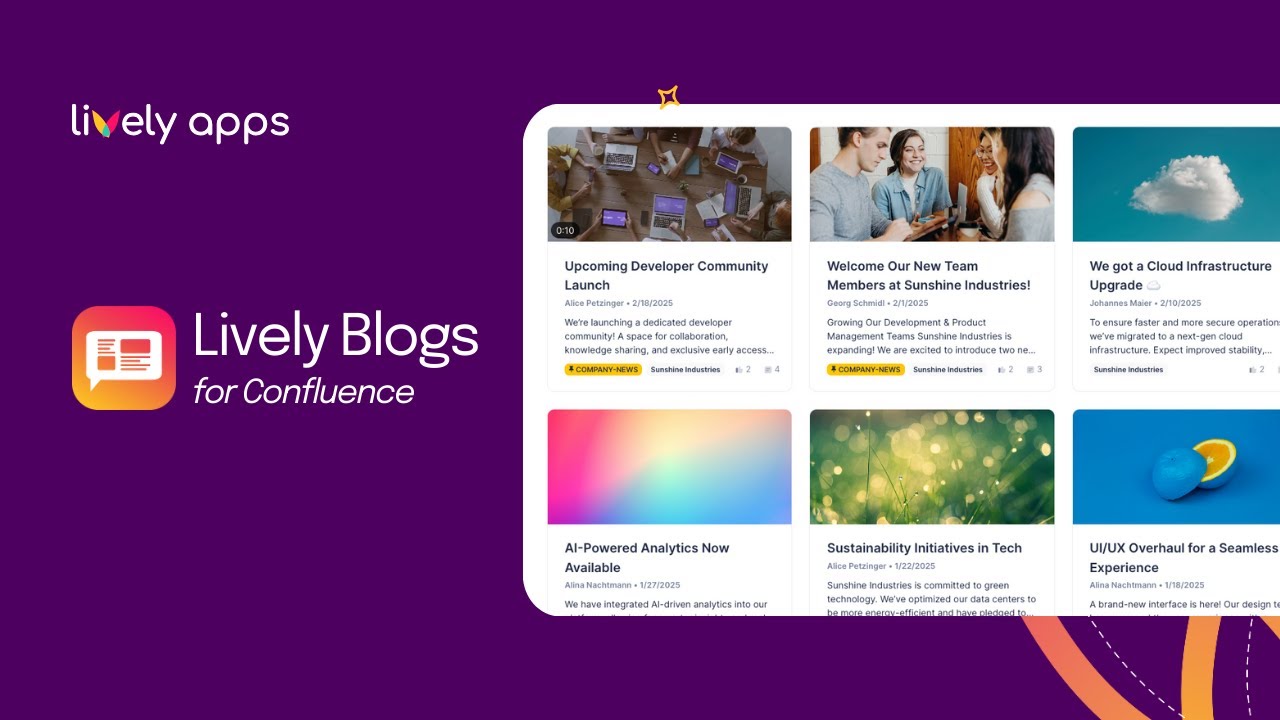 Lively Blogs – Dynamic News and Feeds for Confluence - YouTube