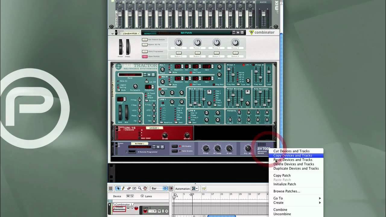 combinator: programming - synthesizer with effects - YouTube