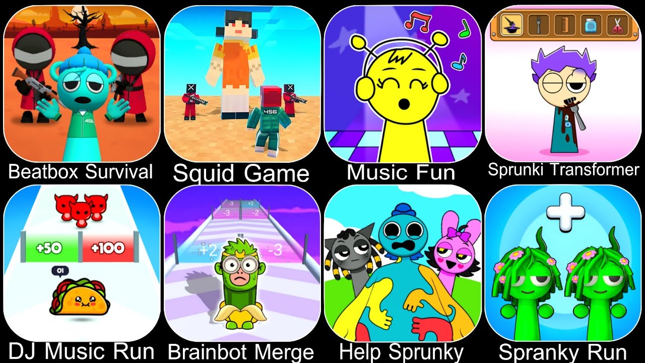 Beatbox Survival,Squid Game,Music Fun,Sprunki Transformer,DJ Music Run ...
