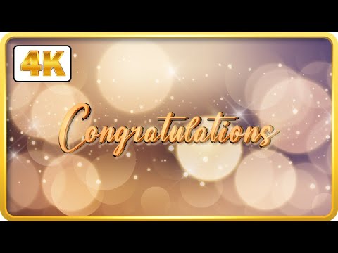 Congratulations message screensaver on soft light background Bokeh HD ...