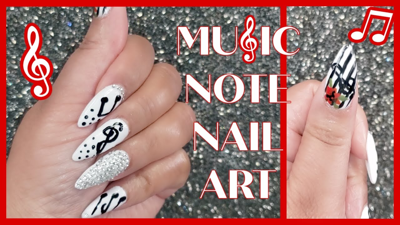 EASIEST AND Best Music Note Nail art🎵 Beautiful Musical Nail art ...