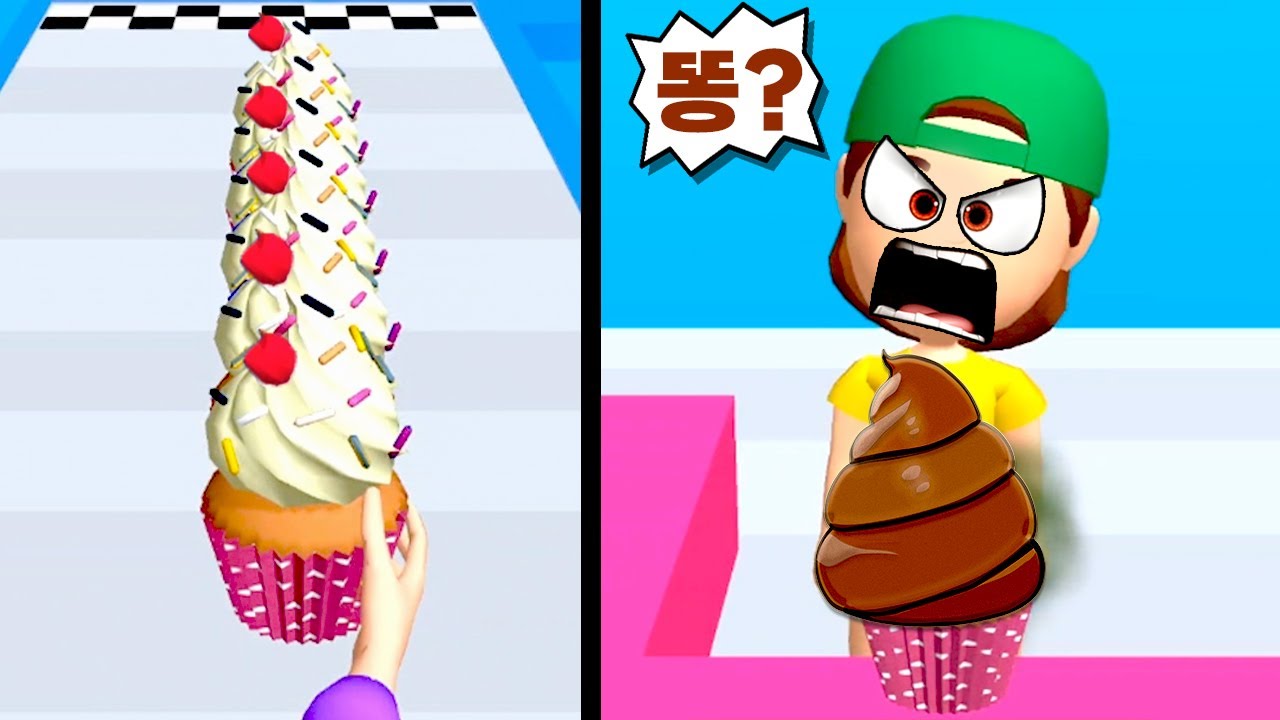 달콤한 컵케이크를 만들어요! [모바일 게임 : CUPCAKE STACK] - YouTube