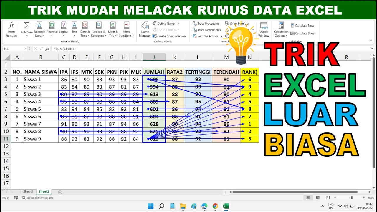 Cara Menampilkan Hubungan Antara Rumus dan Sel | Cara Melacak Rumus ...