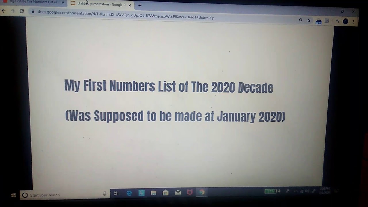 My First By The Numbers List of The 2020 Decade - YouTube