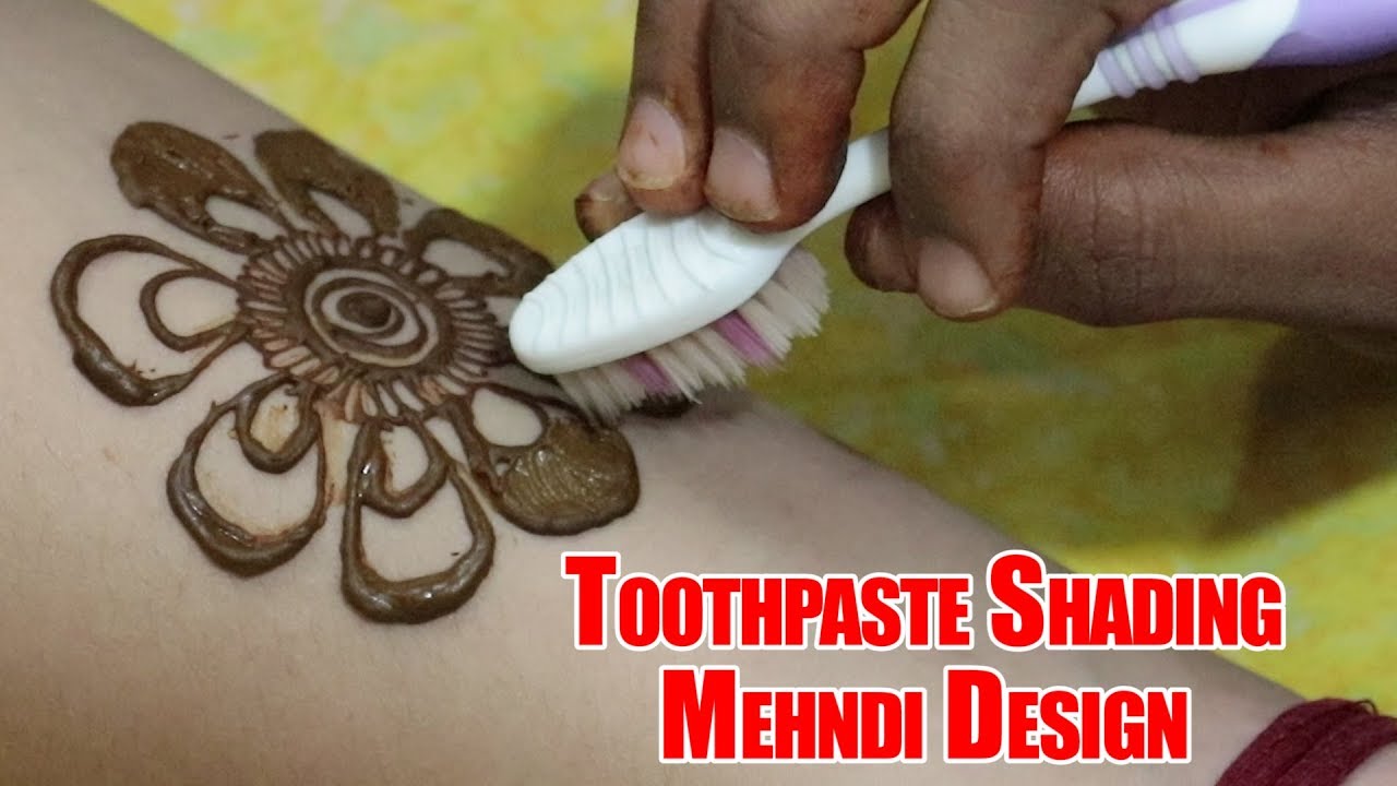 Apply Flower Mehndi Design Using Toothpaste Shading | Mehndi Design ...