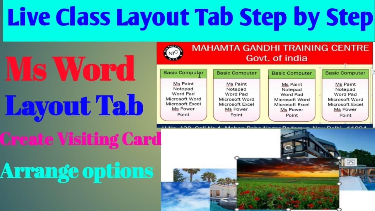 Ms Word Layout Tab Page Setup, Paragraph, Arrange , Line Numbers ...