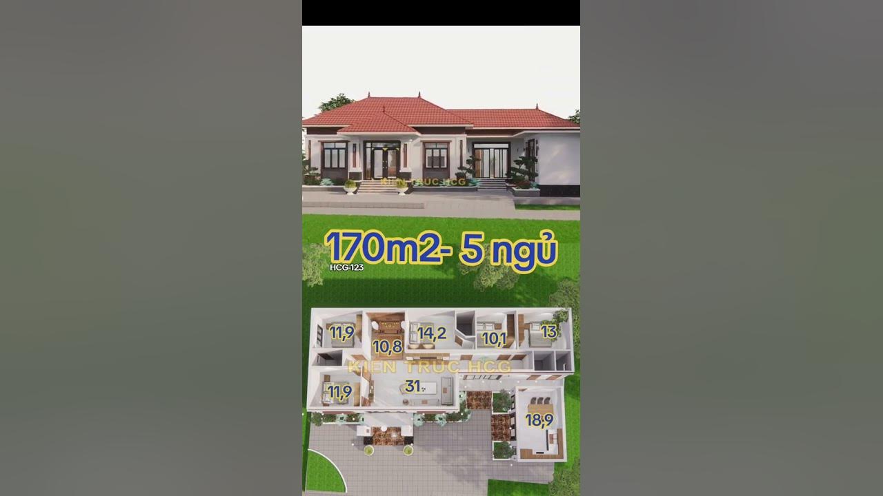 Mẫu Nhà Vườn Mái Nhật Chữ L 170m2 5 Ngủ Rộng Rãi - S.HCG.461 - YouTube