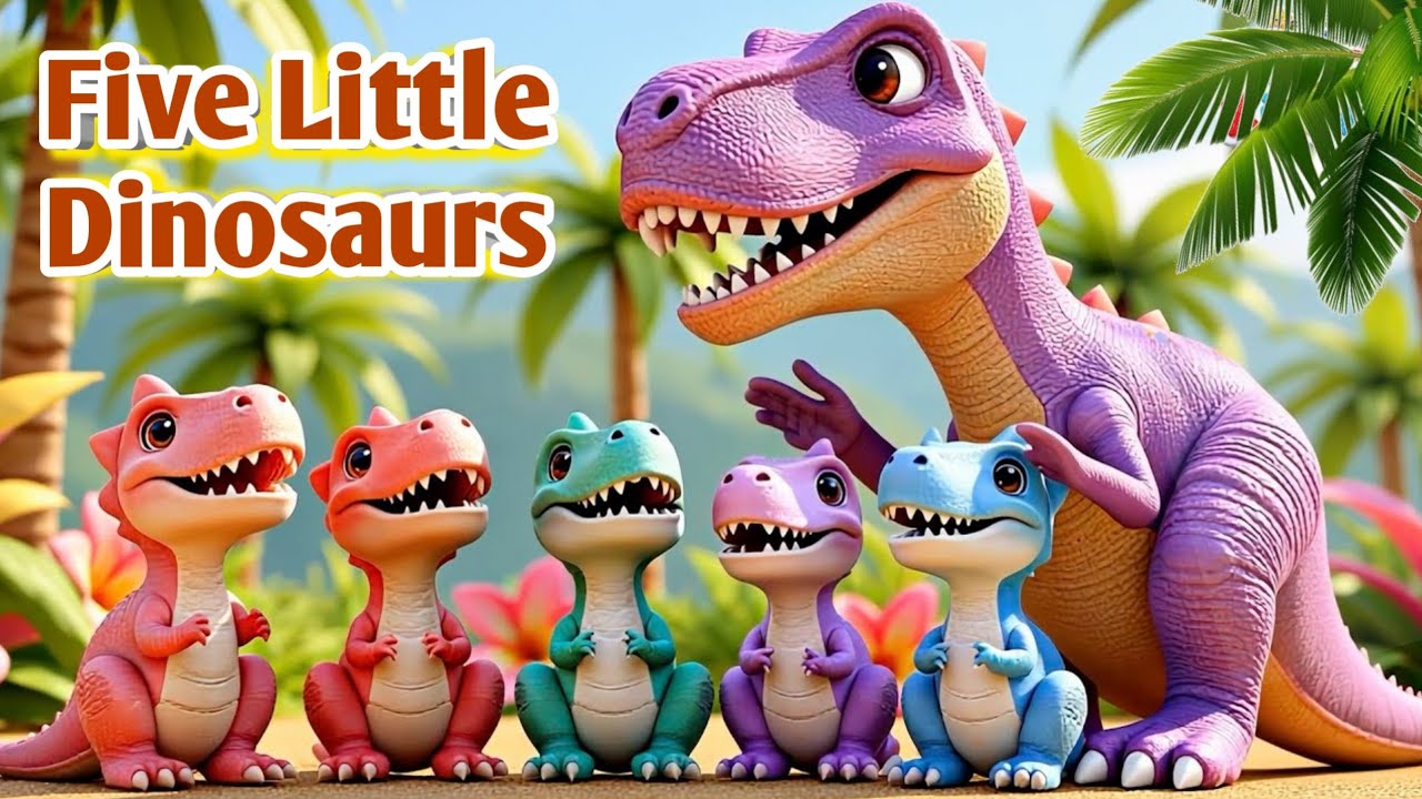 Five Little dinosaur | Kids song | Super Simple Song | Nursary Rhymes ...