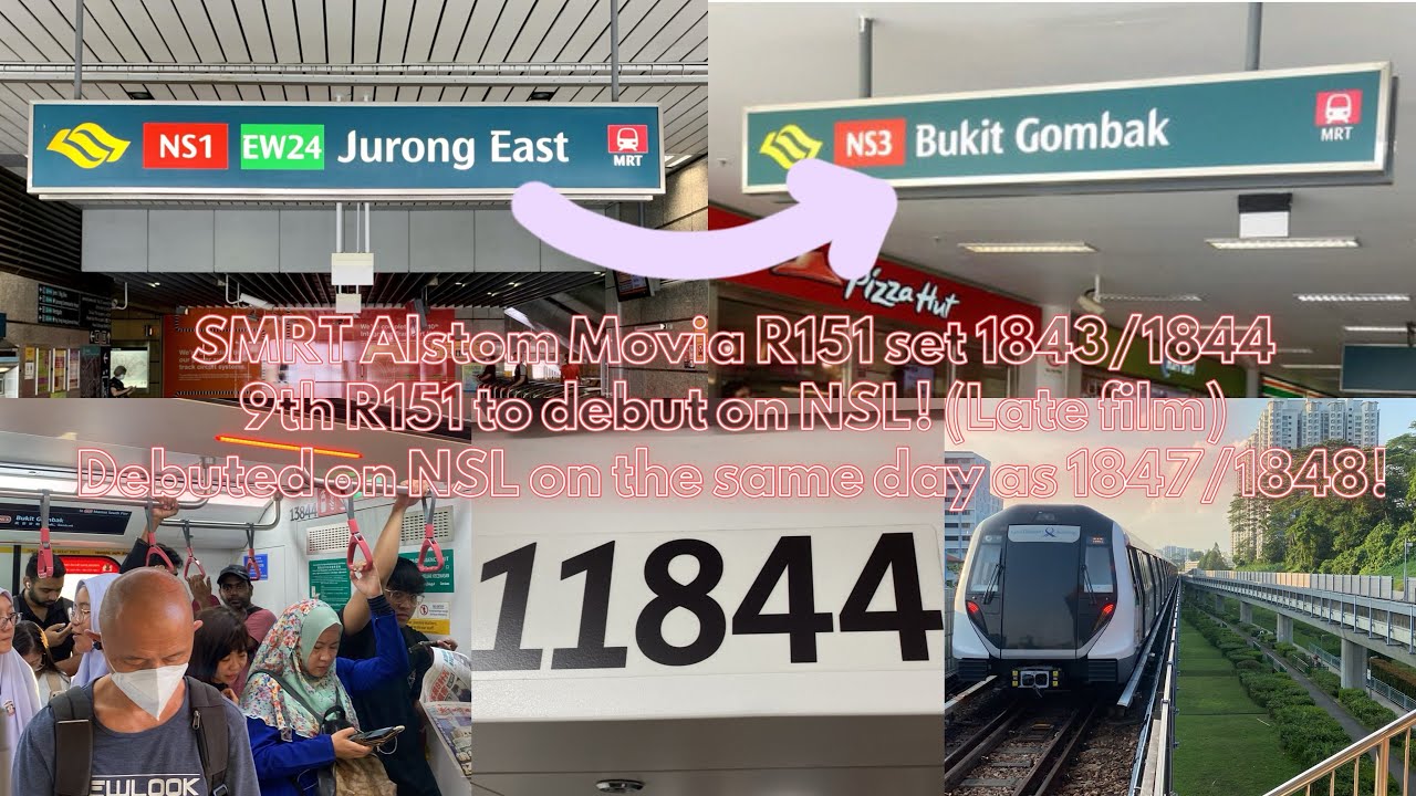 [9th R151 to Debut on NSL!/841/842 NSL Debut!] [SMRT] [843/844] 🔴 NS1 Jurong East → NS3 Bukit ...