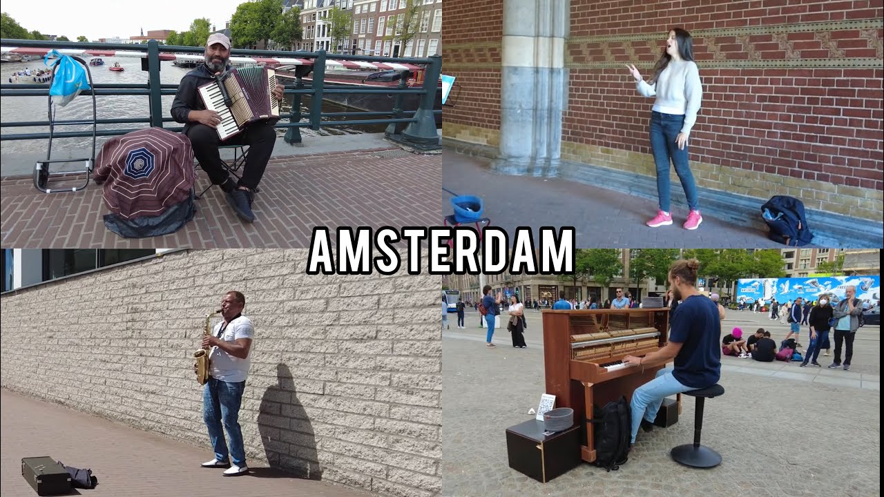 🇳🇱 Amsterdam Street Artists, Street musicians performance, Netherlands ...