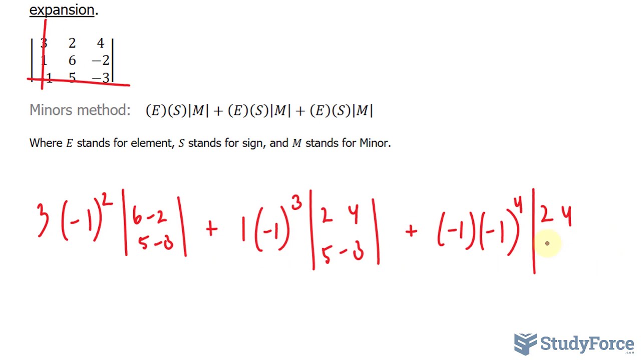 📚 Find the determinant of a 3×3 matrix by cofactor expansion (Question ...