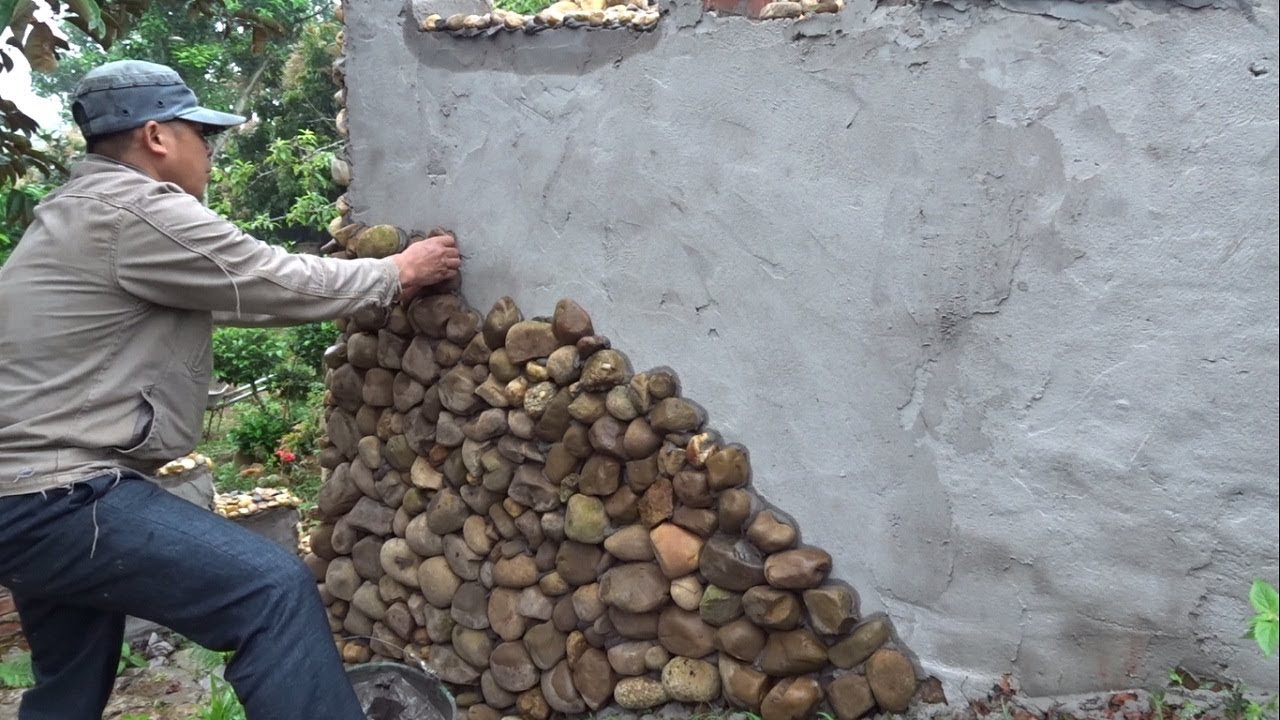 Building Make Beautiful Walls By Using Natural Stones - YouTube