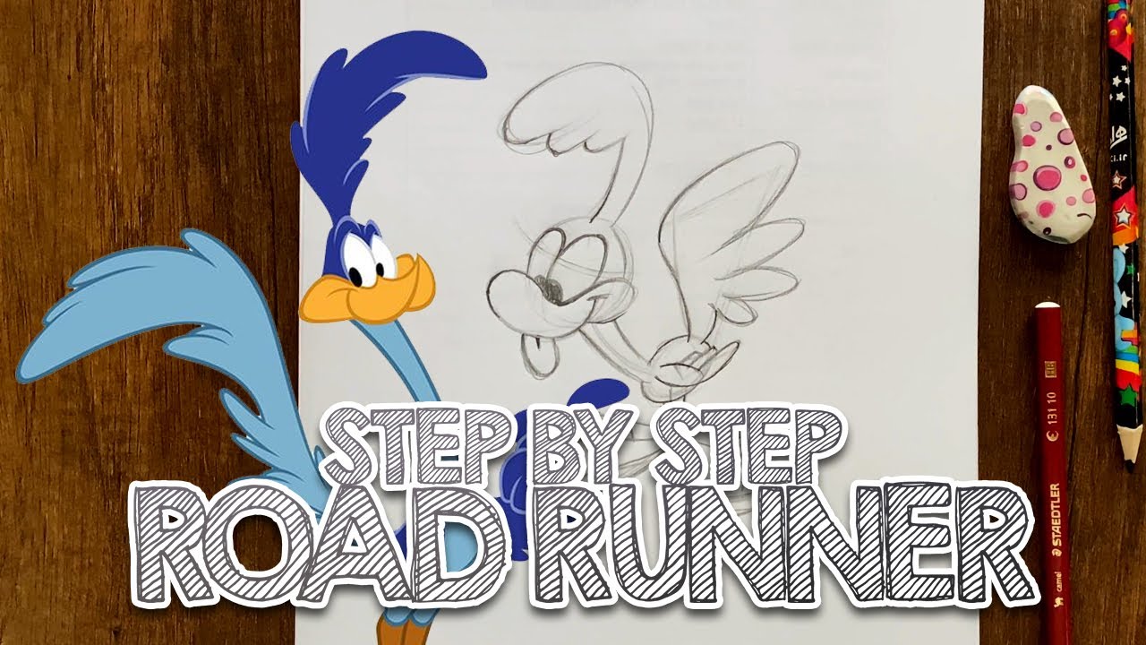 Easy Drawing For Road Runner Step By Step - YouTube