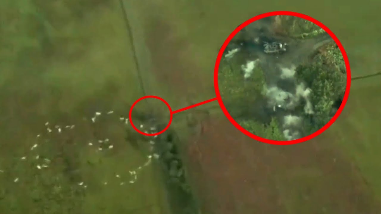 Two T-80BV Tanks Get Hit By Cluster Artillery - YouTube