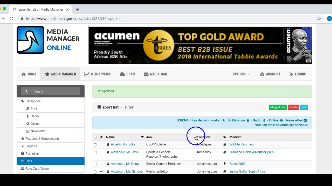 Media Manager Tutorials: Lists - YouTube