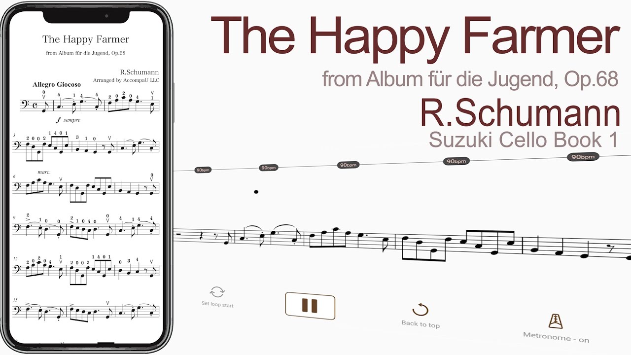 The Happy Farmer from Album für die Jugend, Op.68 | R.Schumann【 Cello ...