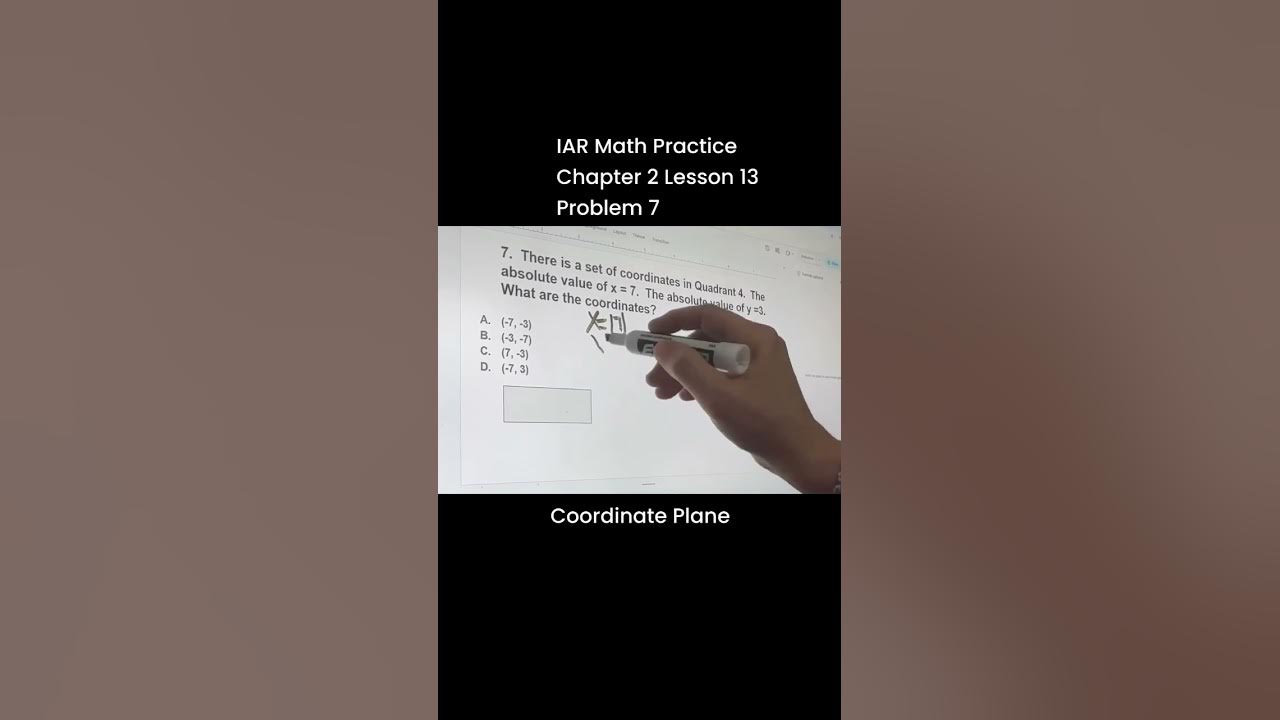 IAR Math Practice Chapter 2 Lesson 13 Problem 7. Coordinate Plane ...