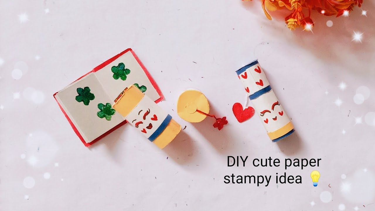 DIY cute mini paper stamp Idea at home# original paper stamp#simple# ...