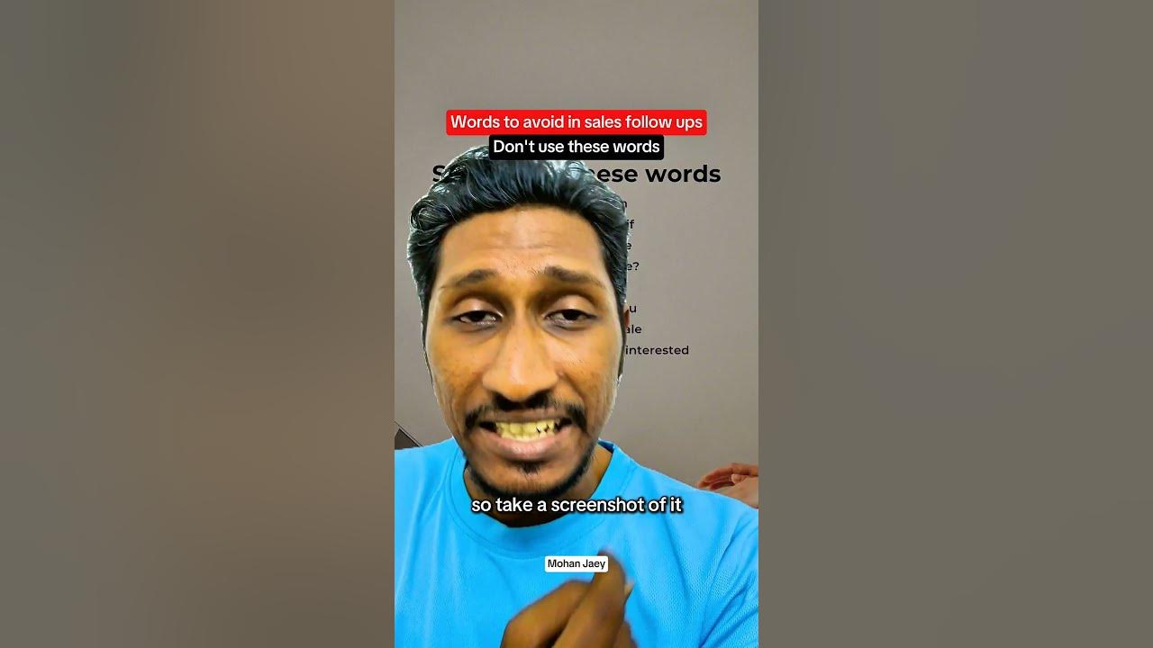 Stop using these words for your follow up calls or messages | Mohan Jaey - YouTube