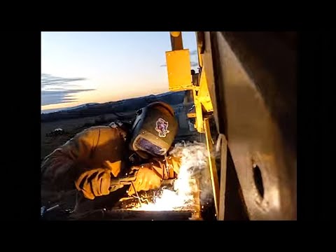 welding rebar on bulldozer tracks part 2 - YouTube