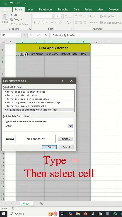 How to Apply Auto Border in Excel | Conditional Format - YouTube