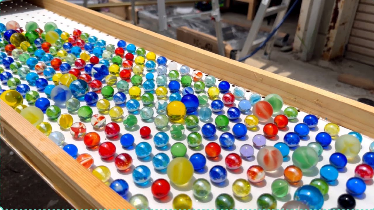 Water Marble Run ☆Transparent Rotating Rolling Bucket + Beautiful ...