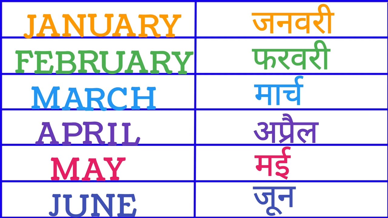 January february song, months name, mahino ke naam , mah ke naam , 12 ...